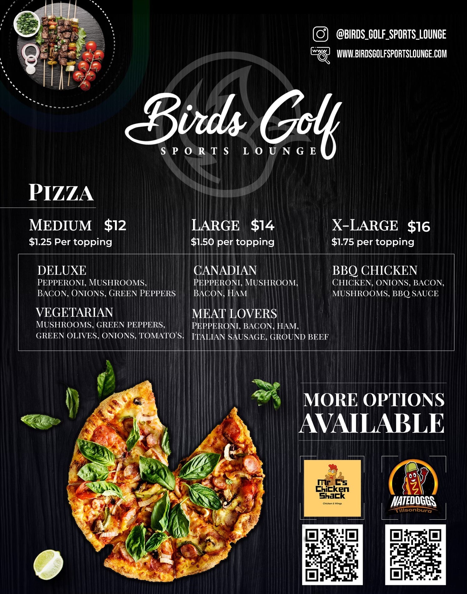 Menus – Birds Golf Sports Lounge